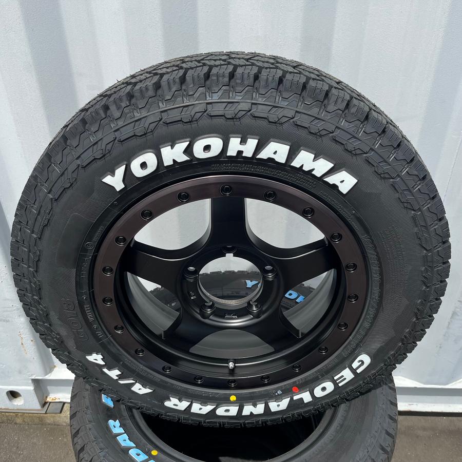 【新品】ジムニー JA11 JB23 JB64 16インチ BDX05 ヨコハマ YOKOHAMA ジオランダー AT4 G018 185/85R16 ホワイトレター タイヤホイール 5本 ...