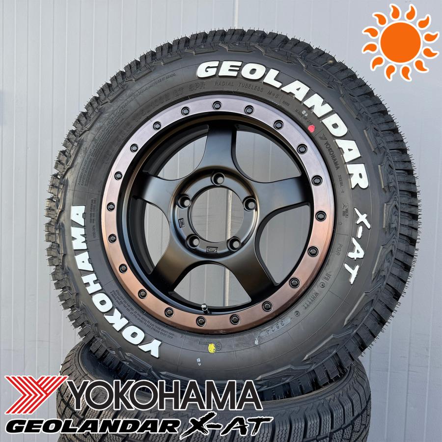 サマータイヤセット ジムニー JB64 JB23 185/85R16 ヨコハマ ジオランダー X-AT 185/85R16 ホワイトレター BDX05 タイヤホイール 4本セット ...
