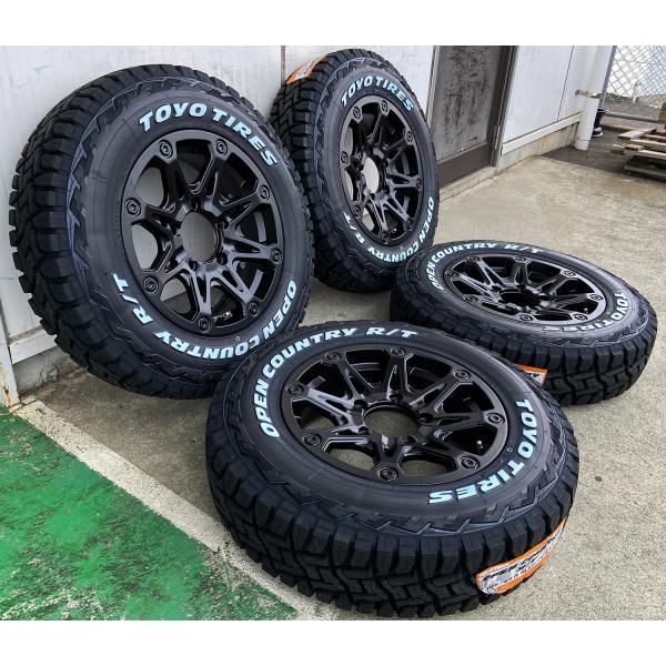 ジムニー JB23 JB64 5本セット（背面用付き）16インチ Bounty Collection BDX08 トーヨーオープンカントリーRT 185/85R16 ホワイトレター ...