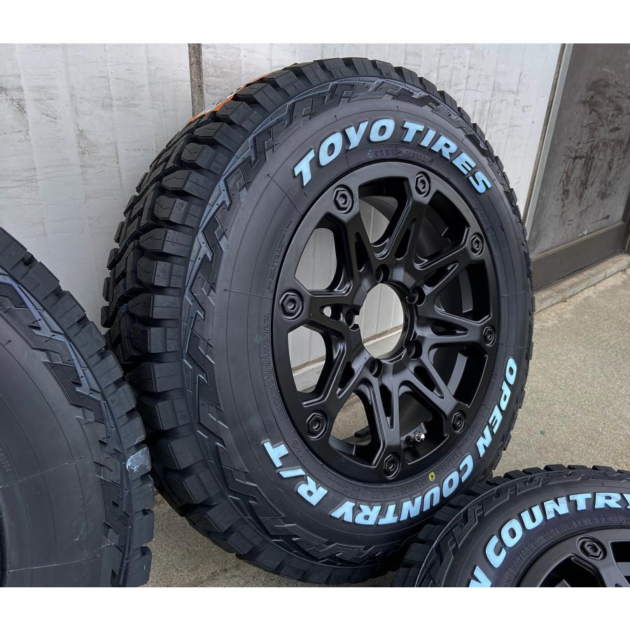 ジムニー JB23 JB64 5本セット（背面用付き）16インチ Bounty Collection BDX08 トーヨーオープンカントリーRT 185/85R16 ホワイトレター ...