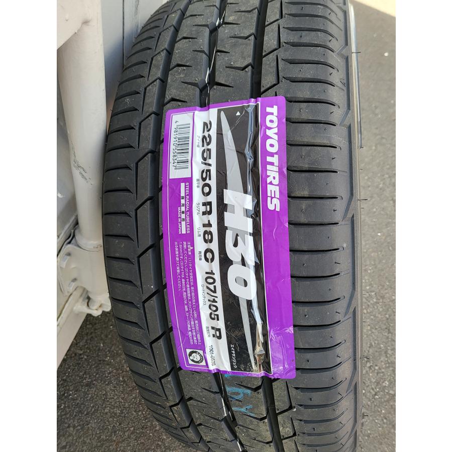 TOYO TIRES タイヤホイールセット トーヨー H30 225/50R18 ホワイトレター 18インチ バウンティ BD12 新品 4本セット 200系ハイエース : Wheel-And ...