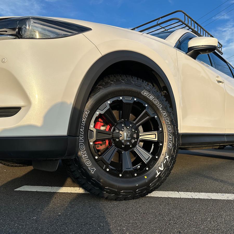 GEOLANDAR CX-8 CX-5 17インチ タイヤホイールセット 4本セット 1台分 ヨコハマ ジオランダー X-AT 245/65R17 ホワイトレター DeathRock ...