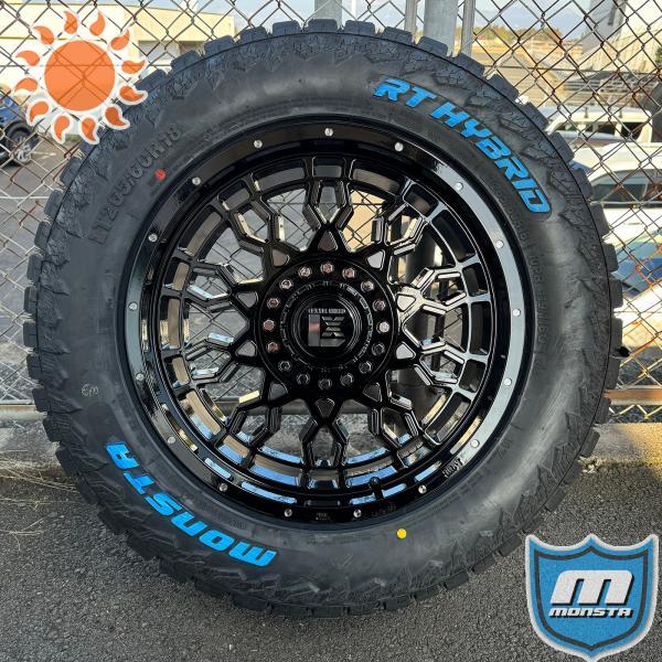 MONSTA TYRES プラド(TZ-G含) ハイラックス FJ 18インチ タイヤ ホイールセット 4本セット 1台分 RT HYBRID 265/60R18 ホワイトレター ...