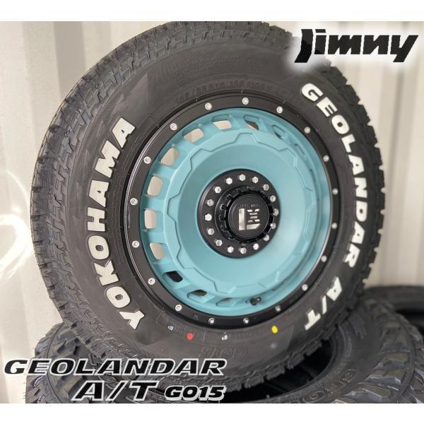ジムニー JB23 JB64 JA11 JA12 JA22 タイヤホイール 16インチ ヨコハマ ジオランダー G015 A/T 185/85R16 4本セット ホワイトレター ...