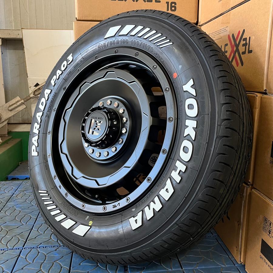 オススメ商品！日産 キャラバン 16インチ タイヤホイールセット LEXXEL WHEEL SwaGGer ヨコハマタイヤ パラダ 215 ...