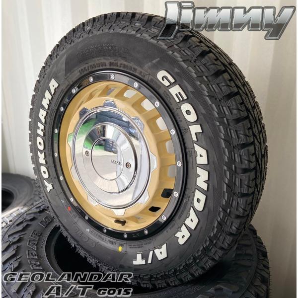 ジムニー JB23 JB64 JA11 JA12 JA22 タイヤホイール 16インチ ヨコハマ ジオランダー G015 A/T 185/85R16 4本セット ホワイトレター ...