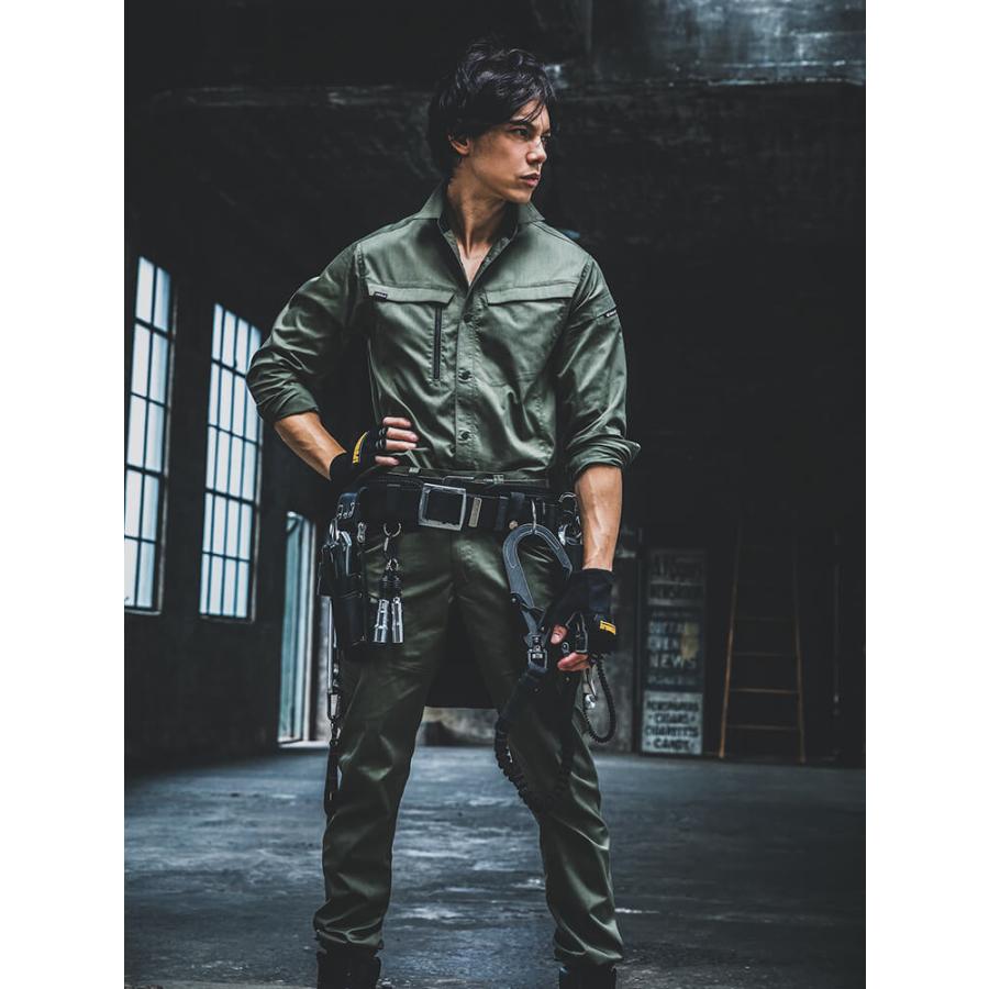 BURTLE 作業服 上下セット 長袖シャツ 6215 4L ＆ カーゴパンツ 6212 4L-5L 春夏 バートル ストレッチ 制電 作業着 ユニセックス メンズ レディース ...