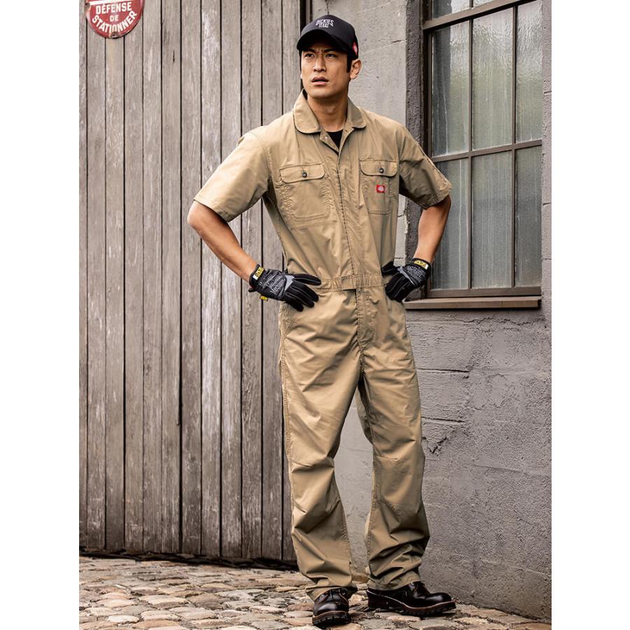 作業服 ストレッチCVC半袖ツナギ D-749 SS-5L 春夏 ディッキーズ Dickies ストレッチ つなぎ 作業着 ユニセックス メンズ レディース :dickies-d-749 ...