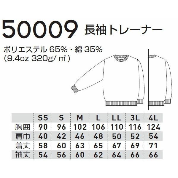 長袖トレーナー 作業服 長袖トレーナー 50009 4L ニットシリーズ 桑和 SOWA お取寄せ : sowa50009-4l : WatanabeWORK渡辺商会SideISLAND ...