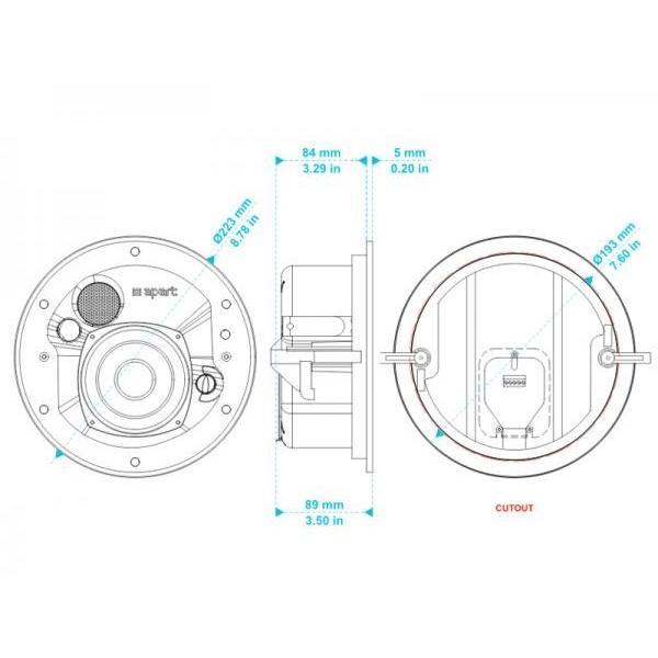Apart Audio(アパートオーディオ) CM20DTS (2台1組) 天井埋め込み型 スピーカー マグネット式グリル LO Hi 対応 ...