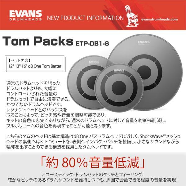 EVANS(エバンス) dB One Tom Packs Standard 約80％ 音量低減 ETP-DB1-S : ワタナベ楽器ヤフー ...