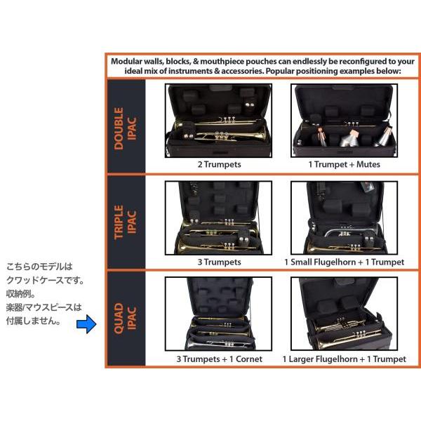 PROTEC IP301Q トランペット クワッドケース ブラック セミハードケース ショルダー ストラップ 管楽器 4本 Trumpet ...