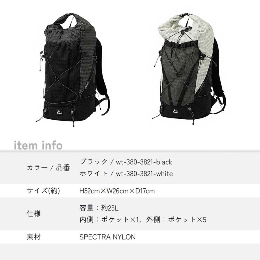 WILD THINGS ワイルドシングス ロールトップ スペクトラ バックパック ROLLTOP SPECTRA BACKPACK WT-380-3821 メンズ レディース アウトドア 登山 ...