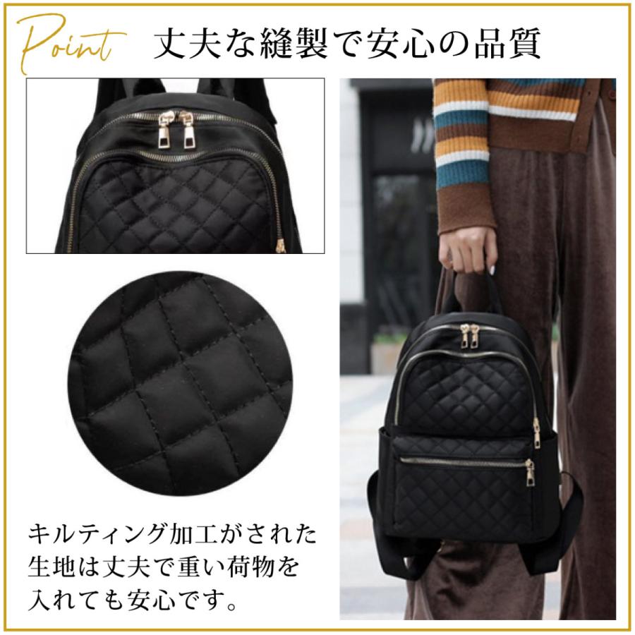 リュックサック レディース 軽い 黒 小型 マザーズリュック キルト 薄型 遠足 おしゃれ マザーズバッグ キルティング a4 韓国 ...
