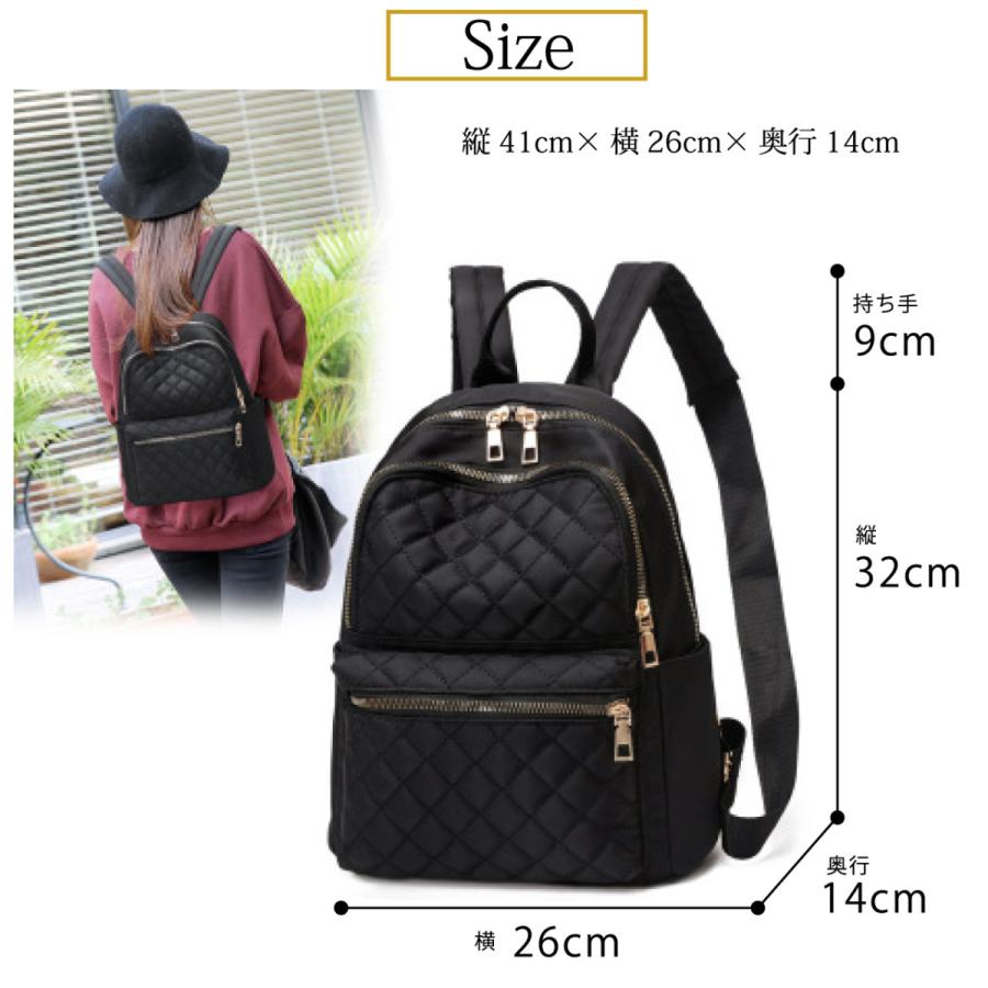 リュックサック レディース 軽い 黒 小型 マザーズリュック キルト 薄型 遠足 おしゃれ マザーズバッグ キルティング a4 韓国 ...