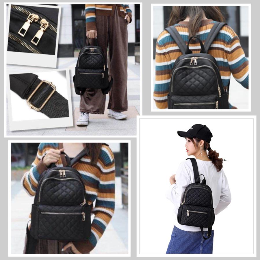 リュックサック レディース 軽い 黒 小型 マザーズリュック キルト 薄型 遠足 おしゃれ マザーズバッグ キルティング a4 韓国 ...