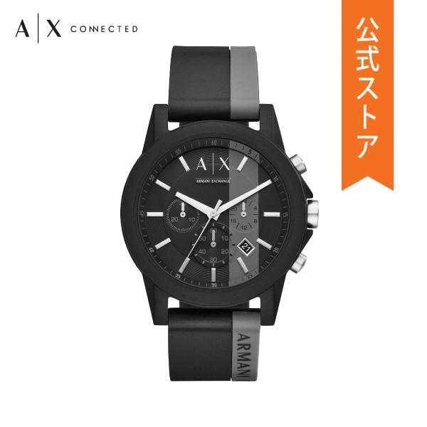 アルマーニ エクスチェンジ 腕時計 メンズ クロノグラフ アナログ 時計 シリコン ブラック グレー AX1331 ARMANI ...