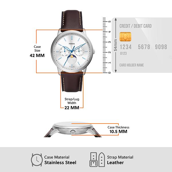 期間限定/10%OFFクーポン 腕時計 メンズ フォッシル アナログ 時計 ブラウン プロプラネットレザー NEUTRA MINIMALIST ...