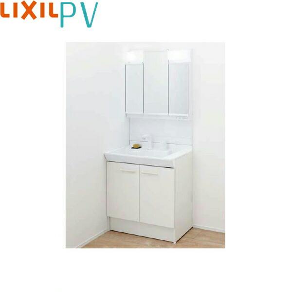 LIXIL PV2N-755SY/VP1H+MPV1-753TXJU リクシル LIXIL/INAX PV 洗面化粧台セット3 間口750mm シングル洗髪シャワー 吐水切替付 3面鏡LED ...