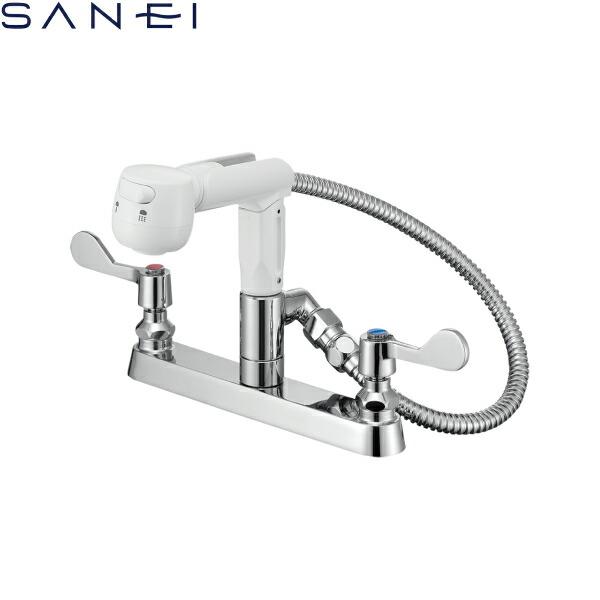 SANEI（水栓金具） K6100-1 三栄水栓 SANEI ツーバルブ台付スプレー混合栓 送料無料 : ハイカラン屋 - 通販 - Yahoo!ショッピング