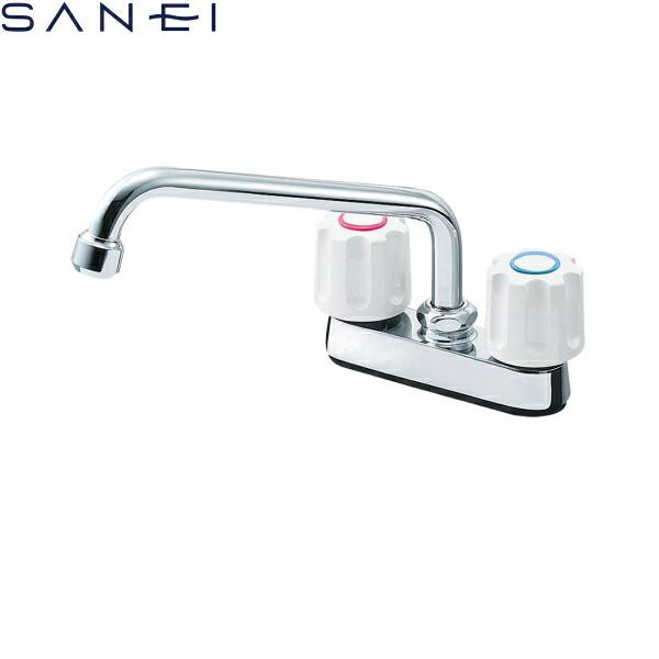SANEI（水栓金具） K711-W 三栄水栓 SANEI ツーバルブ台付混合栓 共用形 送料無料 : ハイカラン屋 - 通販 - Yahoo!ショッピング