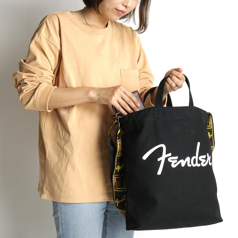 Fender フェンダー ショルダーバッグ ショルダートート 2WAY トートバッグ 斜め掛けバッグ A4 軽量 コットン モノグラムストラップ 950-6000 メンズ レディース ...