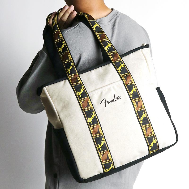 Fender（フェンダー） トートバッグ A4 軽量 コットン ファスナー付き