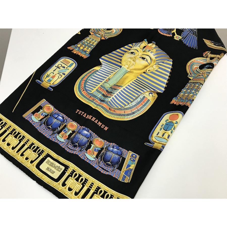 エルメス HERMES 圧倒的存在感！上品でエレガントなお洒落の魅力 キレイめコーデと相性抜群！カレ90 ツタンカーメン スカーフ 黒 : ワットマン Yahoo!ショッピング店 - 通販 ...