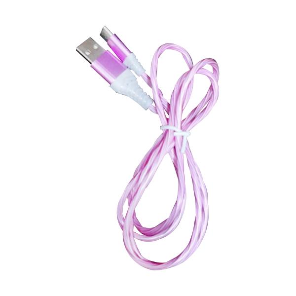 充電ケーブル USBケーブル Type-C 充電コード 2.4AType-Cキラキラ流れるLEDケーブル 2m レッド 341360 ...