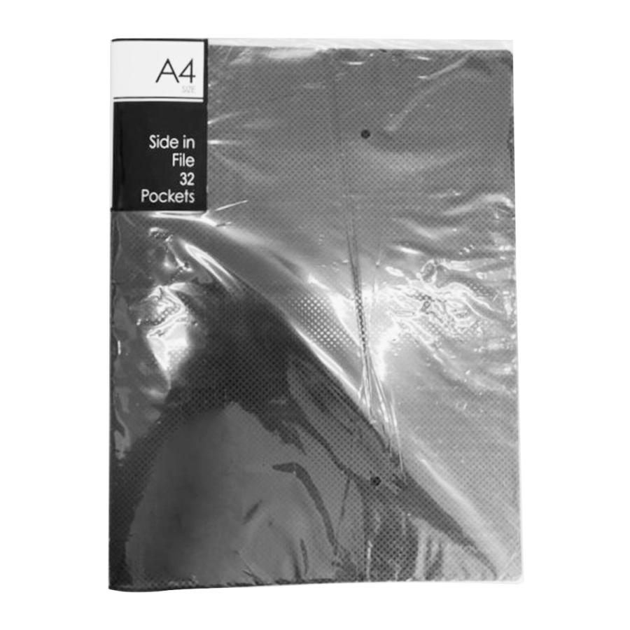 書類ファイル ポケットファイル クリアファイル A4サイドインファイル 32P ブラック 352006 : ワッツオンライン - 通販 ...