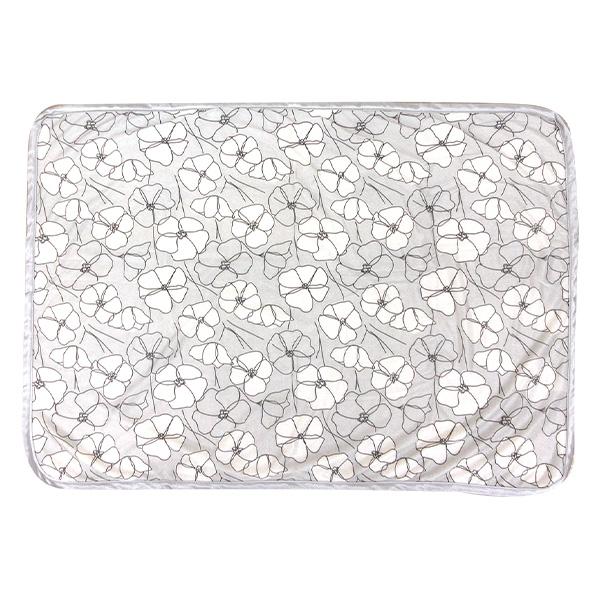 ブランケット ひざ掛け 夏 接触冷感 ひんやり 北欧 冷感ブランケットフラワー柄 グレー 70×100cm MK1402/09 ひざかけ ...