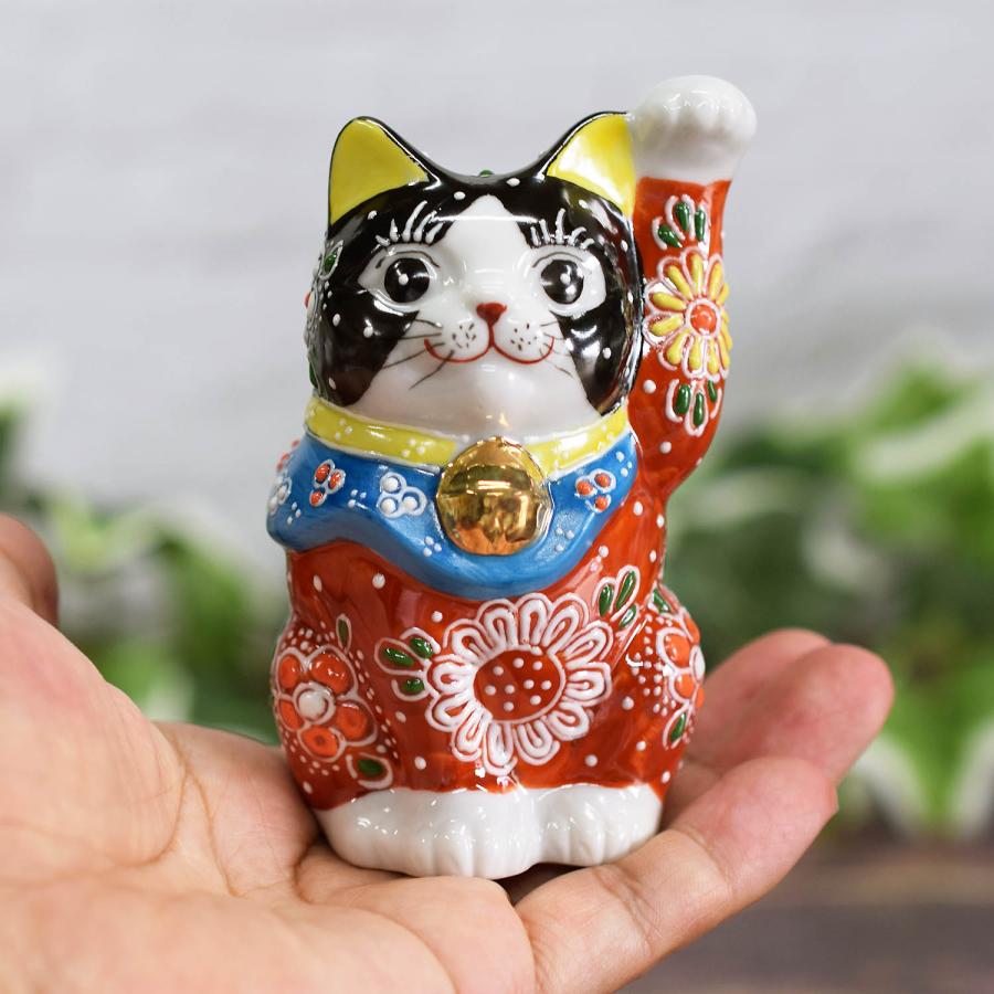 九谷焼 招き猫 置物 風水 左手 黒茶盛 開店祝い 新築祝い 九谷焼 招き猫 置物 風水 左手 黒茶盛 開店祝い 新築祝い