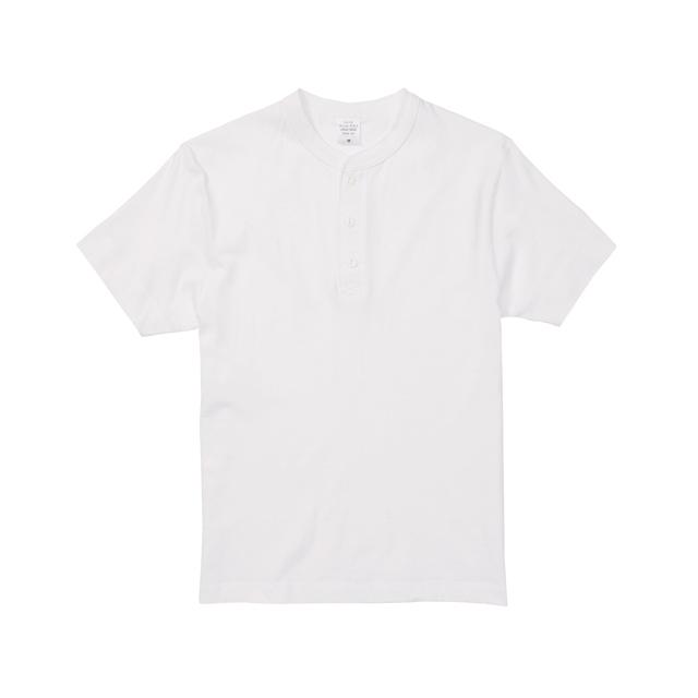 ヘンリーネック ティーシャツ メンズ tシャツ Tシャツ 無地 白 黒