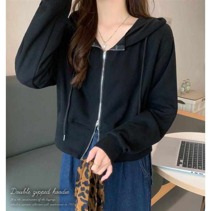 パーカー レディース 春 春服 ダブルジップパーカー パーカ パーカー レディース 春 春服 ダブルジップパーカー パーカ