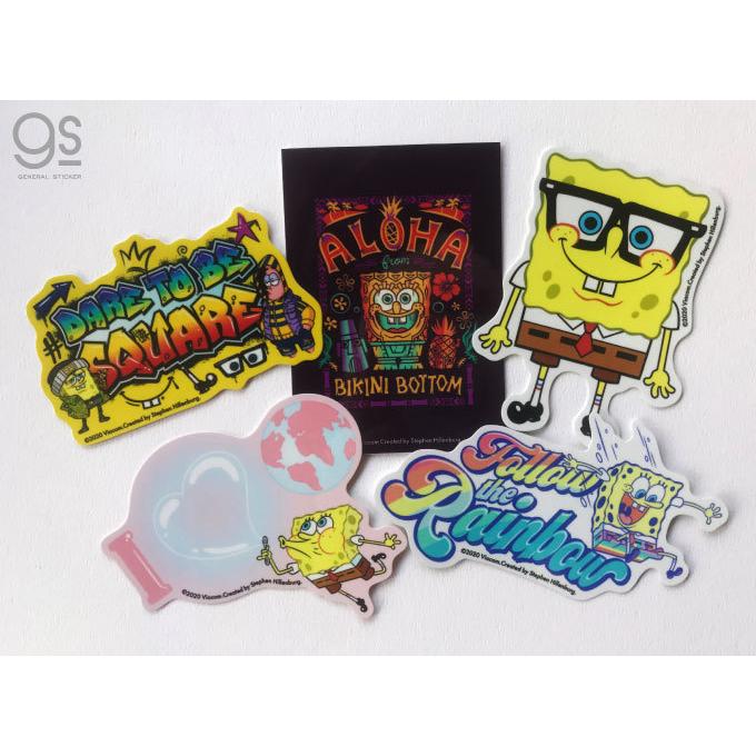 通販限定デザイン全5種セット スポンジ・ボブ キャラクターステッカー まとめ買い アメリカ アニメ SpongeBob サイト限定商品 ...