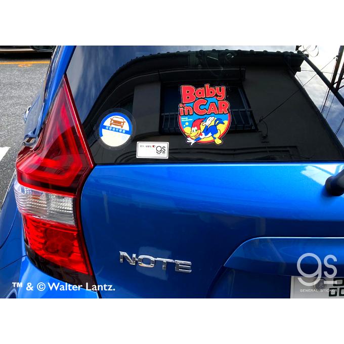 ウッドペッカー 車用ステッカー BABY IN CAR ユニバーサル キャラクターステッカー woody Woodpecker イラスト gs ...