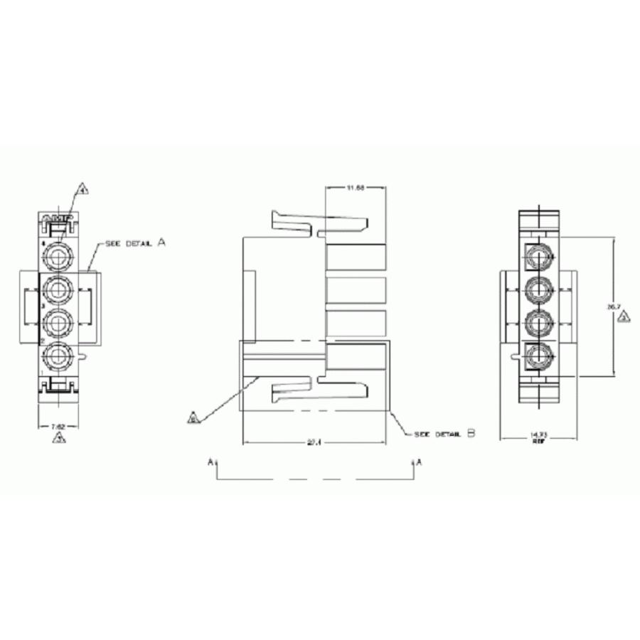 TE Connectivity （AMP） 4P U-メイテンロック プラグ 350779-1 (10個入り） : WebALL Yahoo ...