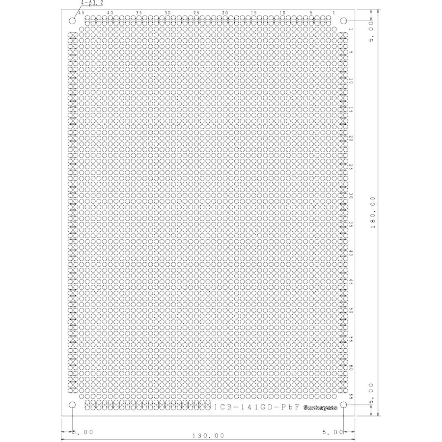 サンハヤト ユニバーサル基板 ICB-141GD-PbF : WebALL Yahoo!ショップ - 通販 - Yahoo!ショッピング