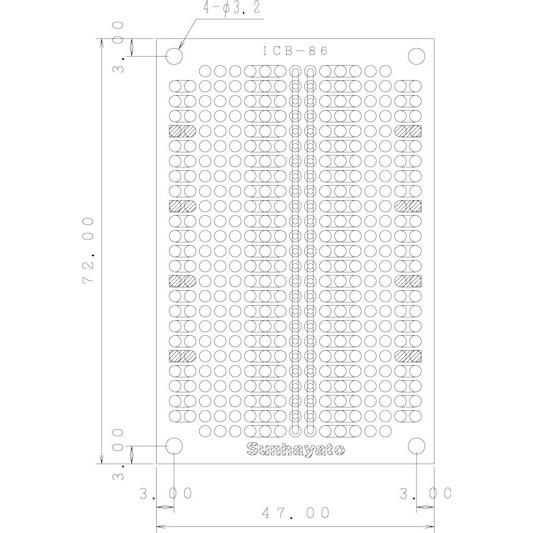 サンハヤト 小型ユニバーサル基板 ICB-86 : icb-86 : WebALL Yahoo!ショップ - 通販 - Yahoo!ショッピング