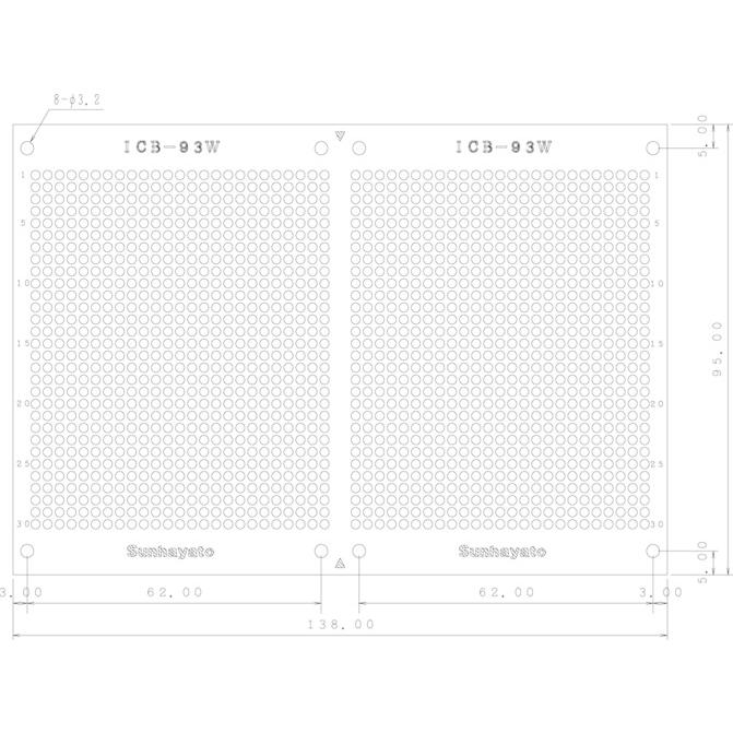 サンハヤト 小型ユニバーサル基板 ICB-93W : icb-93w : WebALL Yahoo!ショップ - 通販 - Yahoo!ショッピング