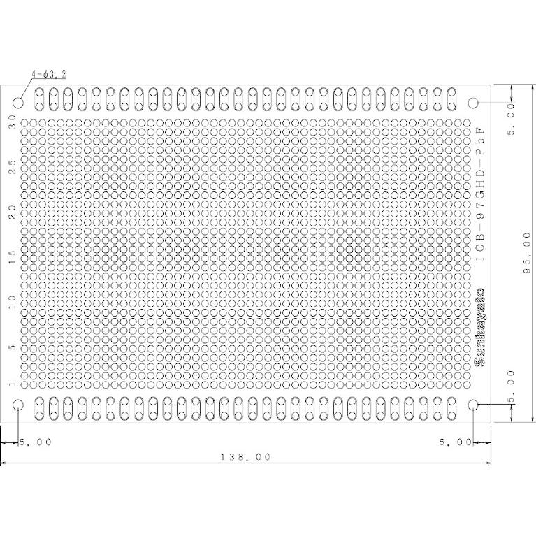 サンハヤト ユニバーサル基板 ICB-97GHD-PbF : WebALL Yahoo!ショップ - 通販 - Yahoo!ショッピング