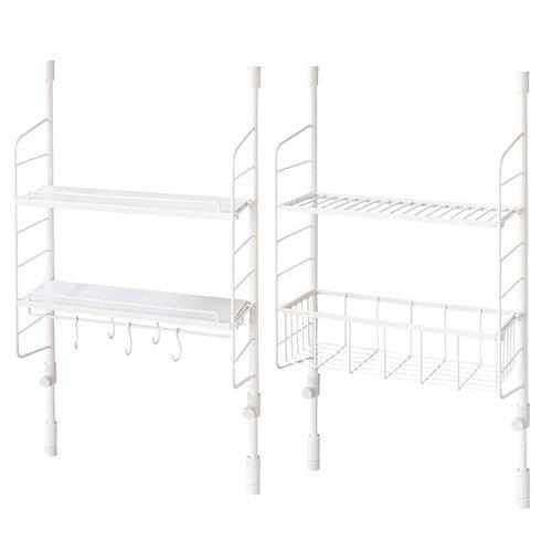 平安伸銅工業 SPLUCE 突っ張りキッチンラック スリムポールラック ホワイト 2点セット つっぱり 収納 棚 伸縮 キッチン : webby shop - 通販 - Yahoo!ショッピング