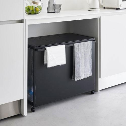 山崎実業 蓋付き目隠し分別ダストワゴン タワー tower 45L 3分別 ブラック 1823 : 4903208018234 : webby shop - 通販 - Yahoo!ショッピング