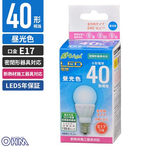 オーム電機 LED電球 小形 E17 40形相当 昼光色 LDA4D-G-E17 IS22 : webby shop - 通販 - Yahoo!ショッピング