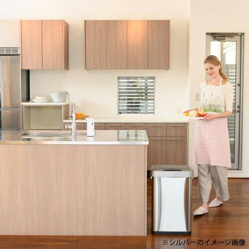 一年保証 EKO自動開封センサーゴミ箱 ホライゾン センサービン 45L ホワイト EK9262P-45L-WH ダストボックス 45リットル 衛生的 おしゃれ スリム 自動 ふた付き ...