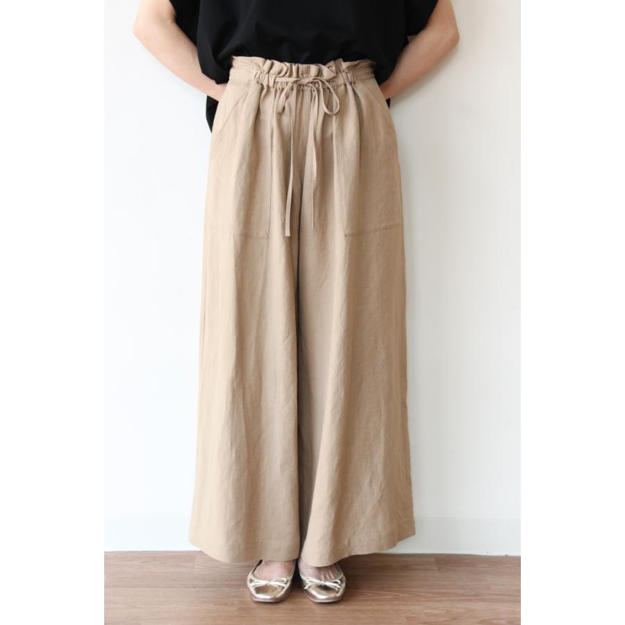 Dignite collier ディニテコリエ(Dignite Collier）レーヨンリネンワイドパンツ／ベージュ : CREEKS ONLINE SHOP Yahoo!店 - 通販 ...