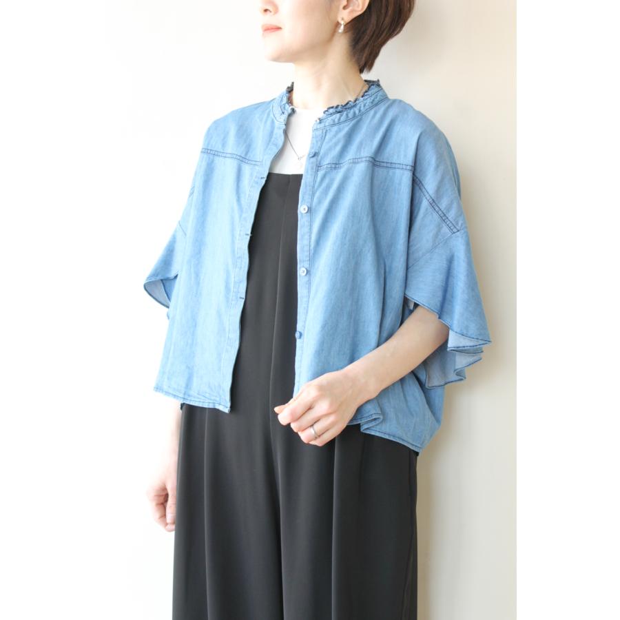 アリエス（ARIES）フリルダンガリーブラウス／ブルー : CREEKS ONLINE SHOP Yahoo!店 - 通販 - Yahoo!ショッピング