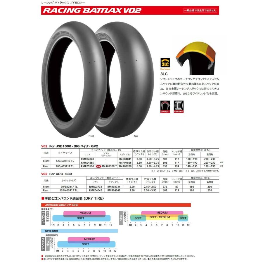 ブランド激安セール会場 BRIDGESTONE BRIDGESTONE:ブリヂストン RACING BATTLAX V02 レーシングバト ...
