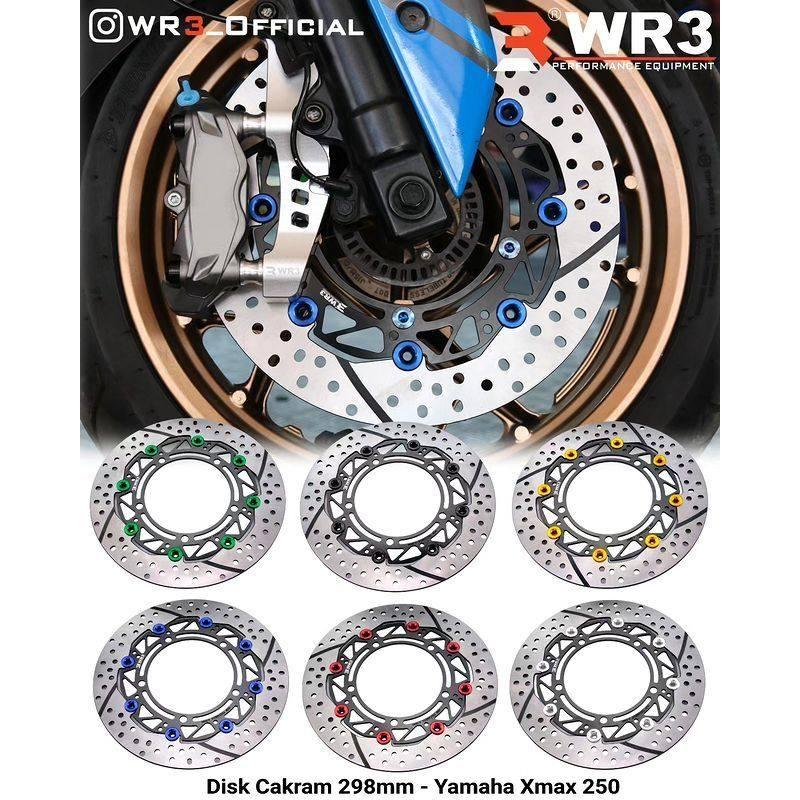 WR3 ダブルアールスリー フルフローティングフロントディスクローター カラー：インナーディスク ブラック / フローティングピン シルバー ...