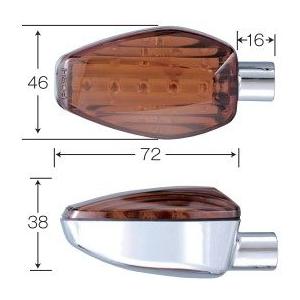 POSH Faith ポッシュ フェイス ライトウエイトLEDウインカー ボディカラー：メッキ / レンズカラー：オレンジ / 仕様：シングル ...